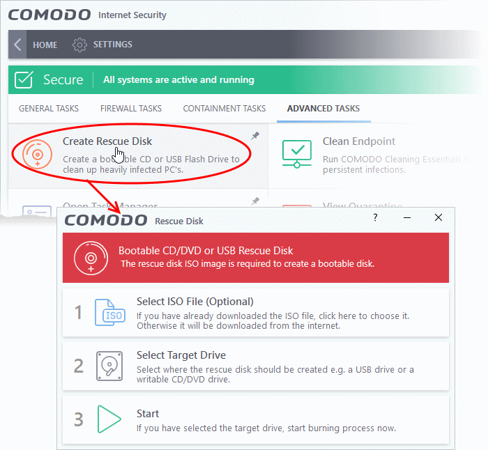Download Comodo Rescue Disk, Virus Scan,Data Rescue, Bootable Antivirus, Comodo